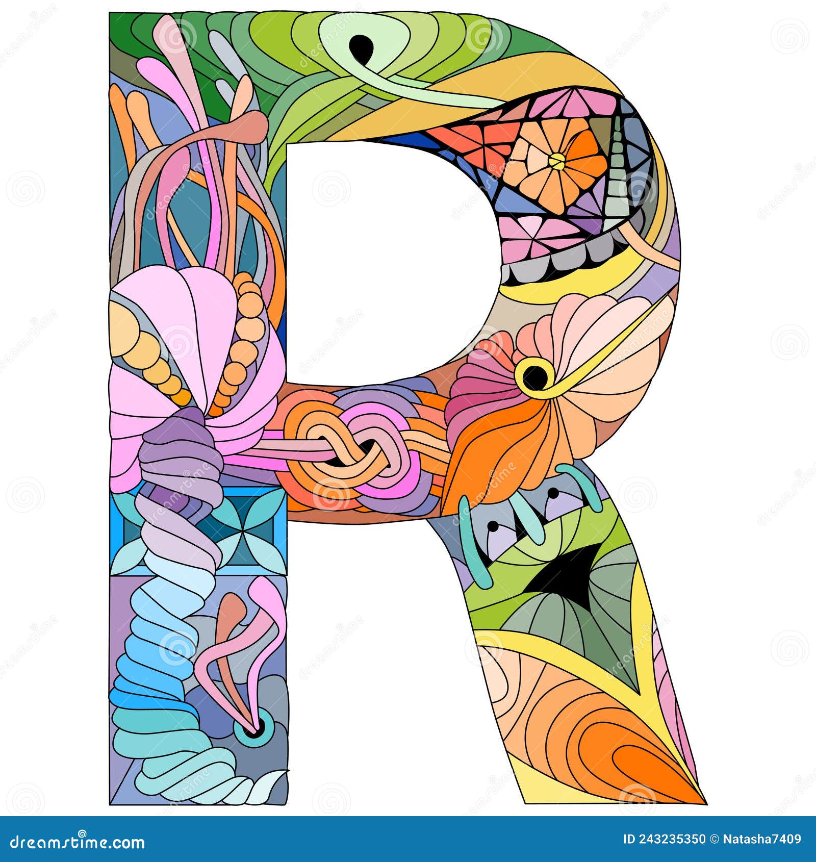 Letter R Monogram, Engraving Design. Vector Illustration. Stock Vector ...