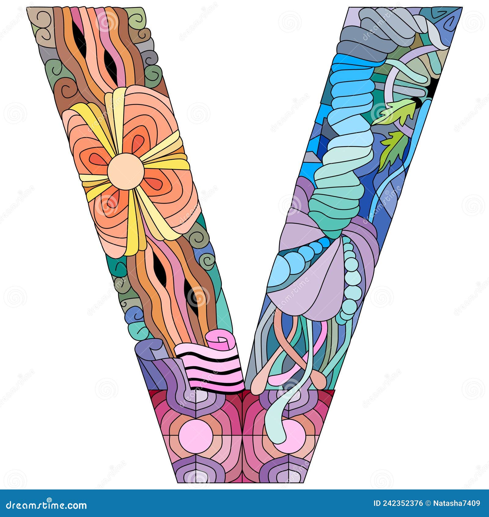 Letter V Monogram, Engraving Design. Vector Illustration. Stock Vector ...