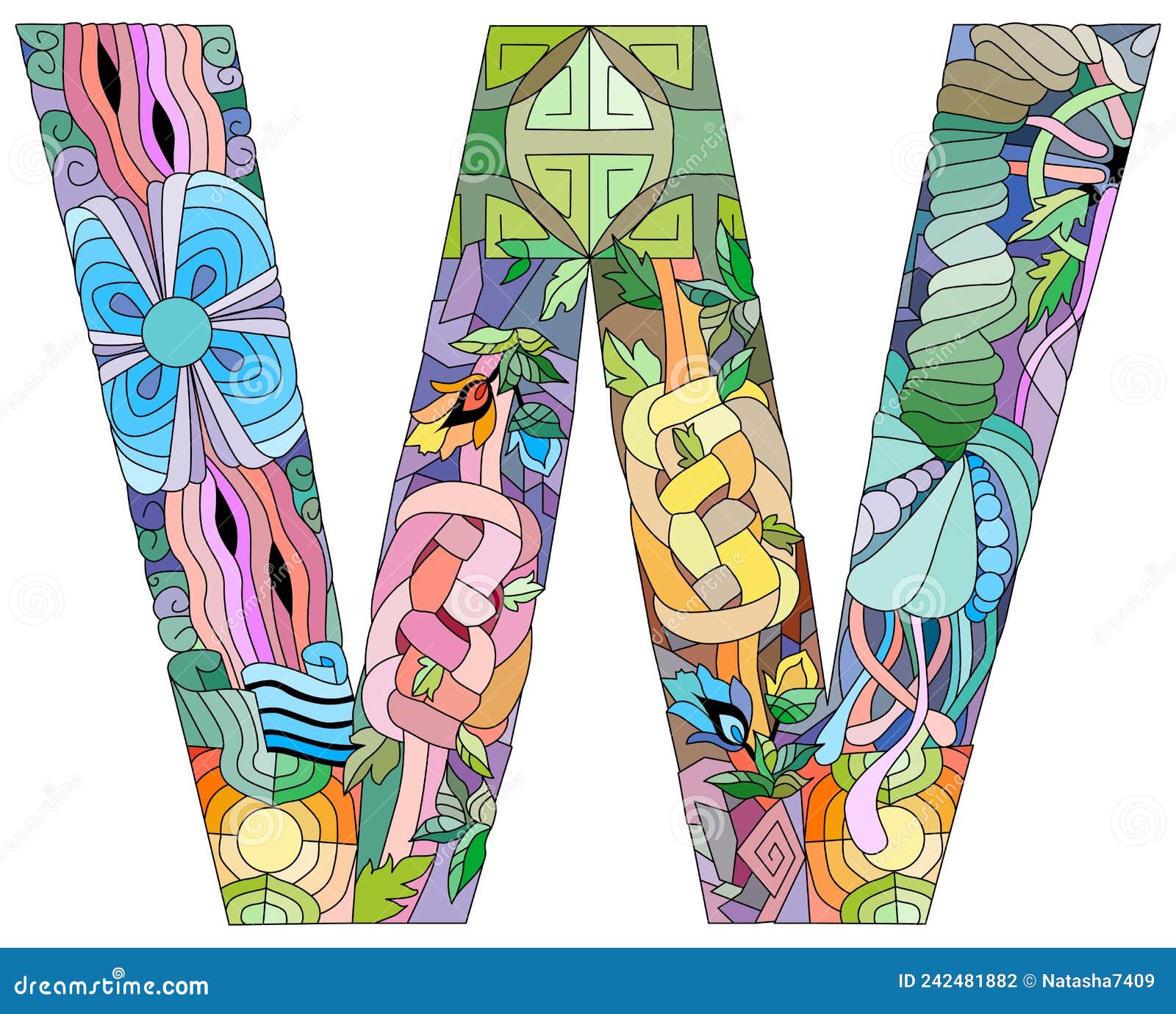 Letter W Monogram, Engraving Design. Vector Illustration. Stock Vector ...