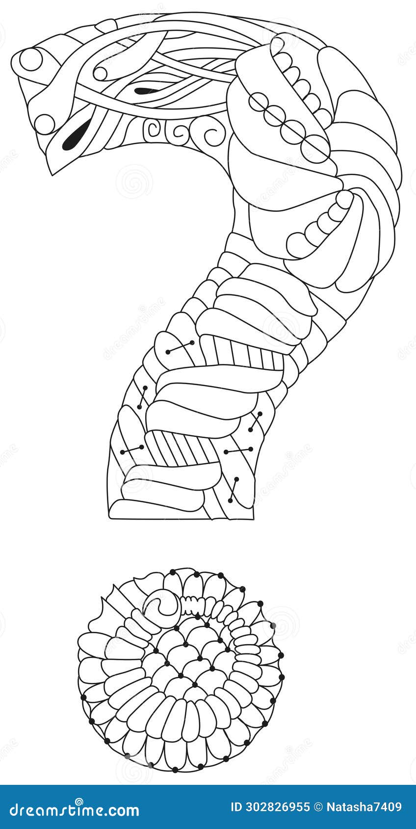 Vector Sketch Question Mark. Vector Illustration for Coloring. Stock ...