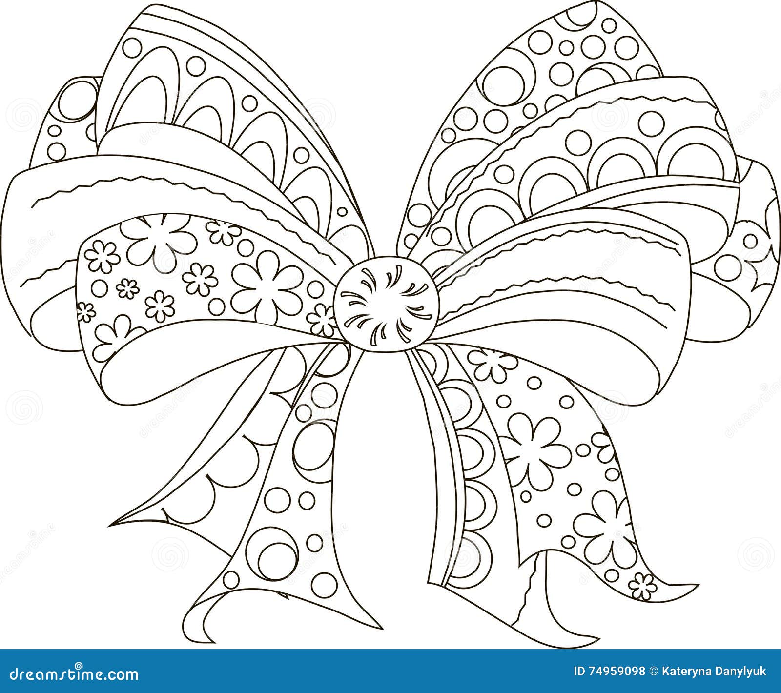 Zentangle Stylized Black and White Bow, Hand Drawn, Vector Stock Vector ...