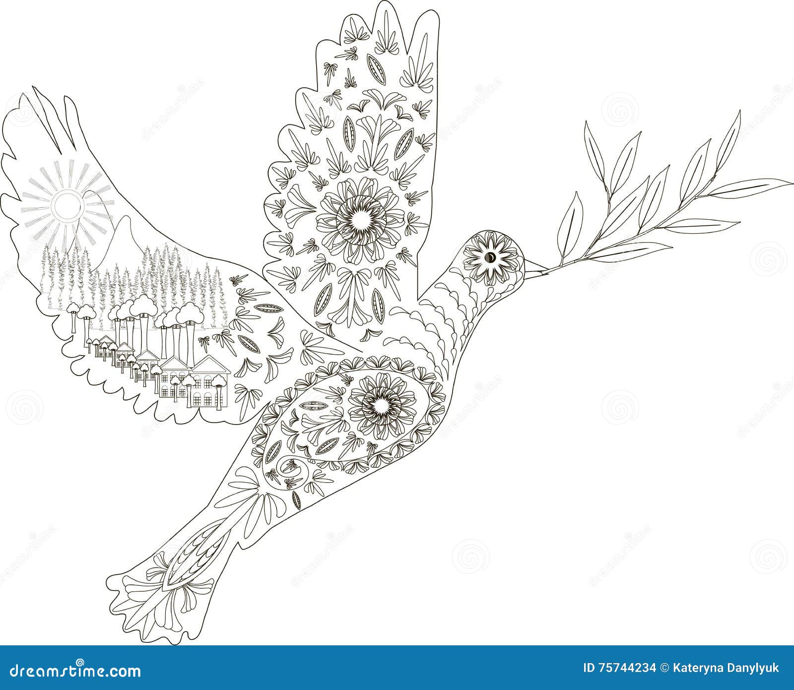 Stylized Dove Cartoon Vector | CartoonDealer.com #54724063