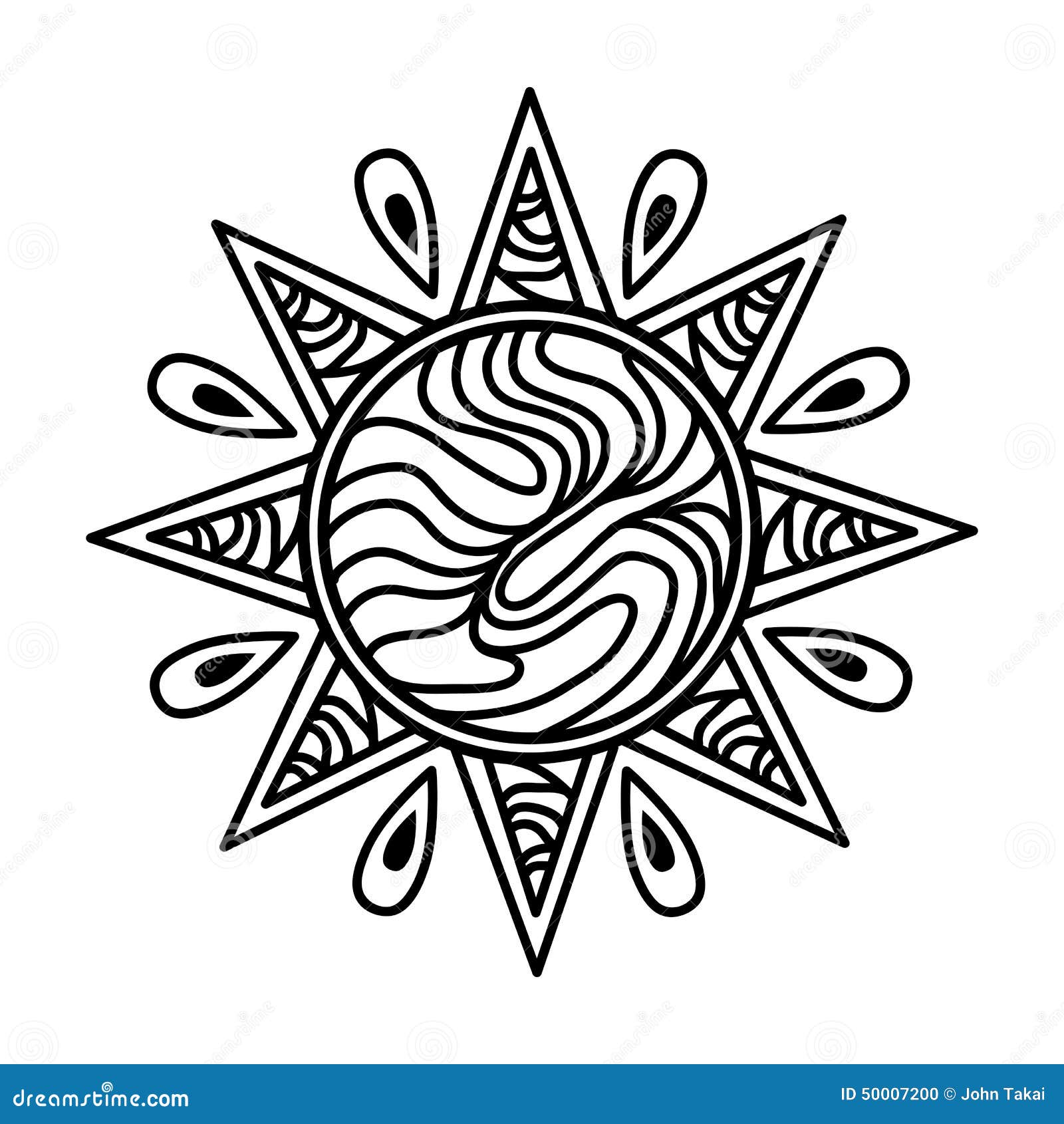 Zentangle Sun Icon Stock Vector - Image: 50007200