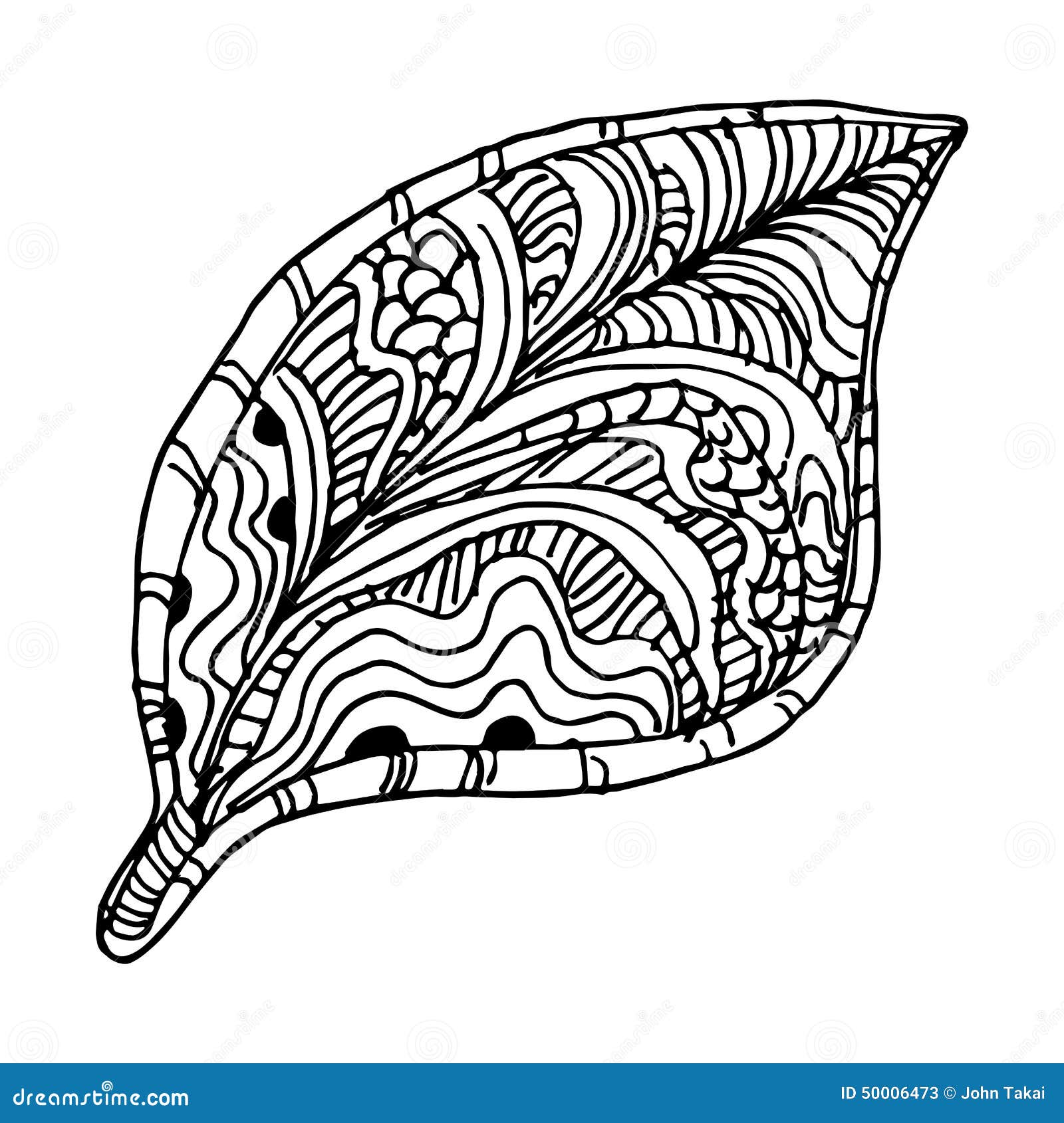 Zentangle Tree Leaf stock vector. Illustration of style - 50006473