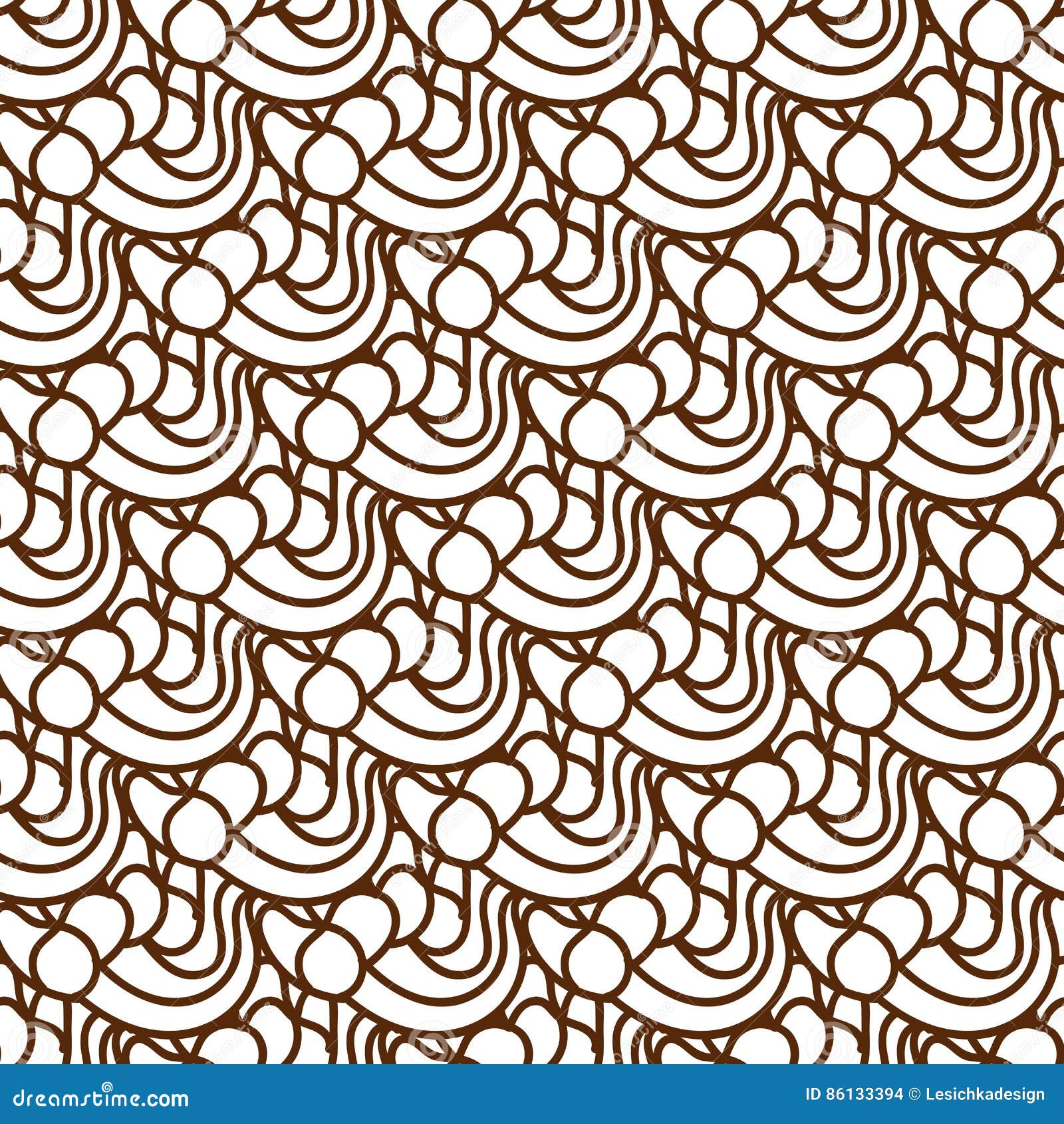 Zentangle Wavy Seamless Pattern Stock Vector - Illustration of leaf ...