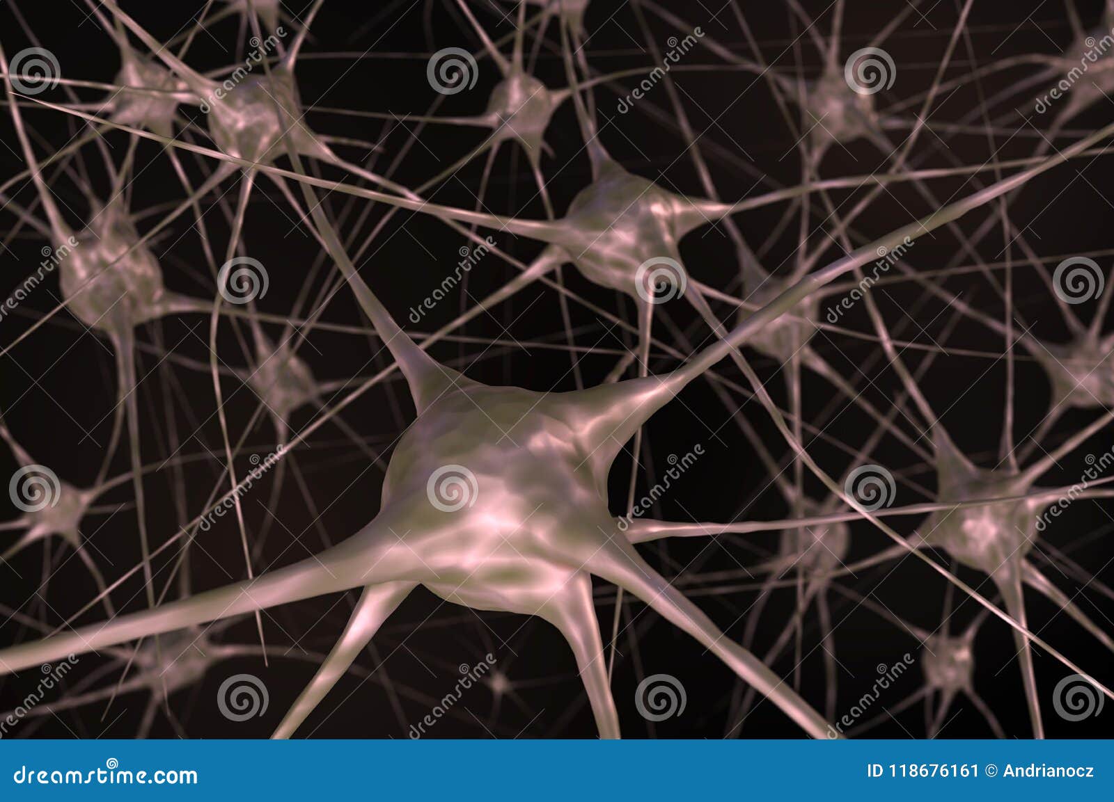 Zenuwcellen in hersenen stock illustratie. Illustration of cellen ...