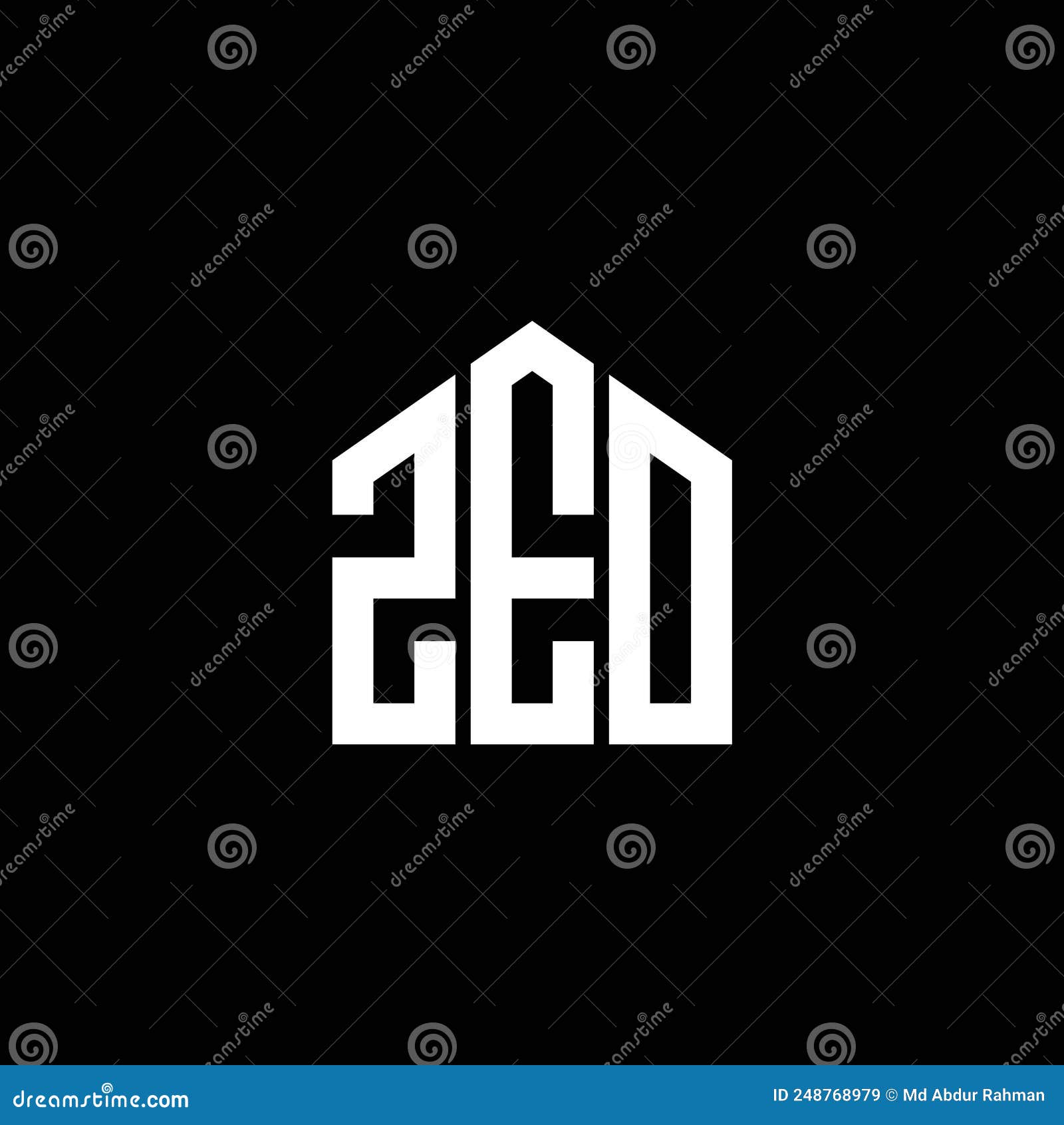 ZEO Letter Logo Design on BLACK Background. ZEO Creative Initials ...