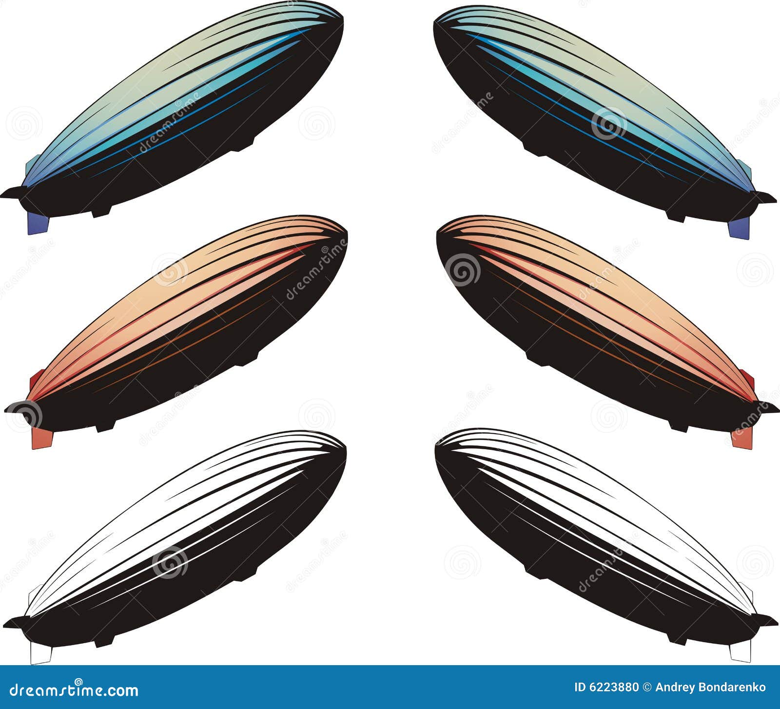 Zepelines aislados ilustración del vector. Ilustración de retro - 6223880