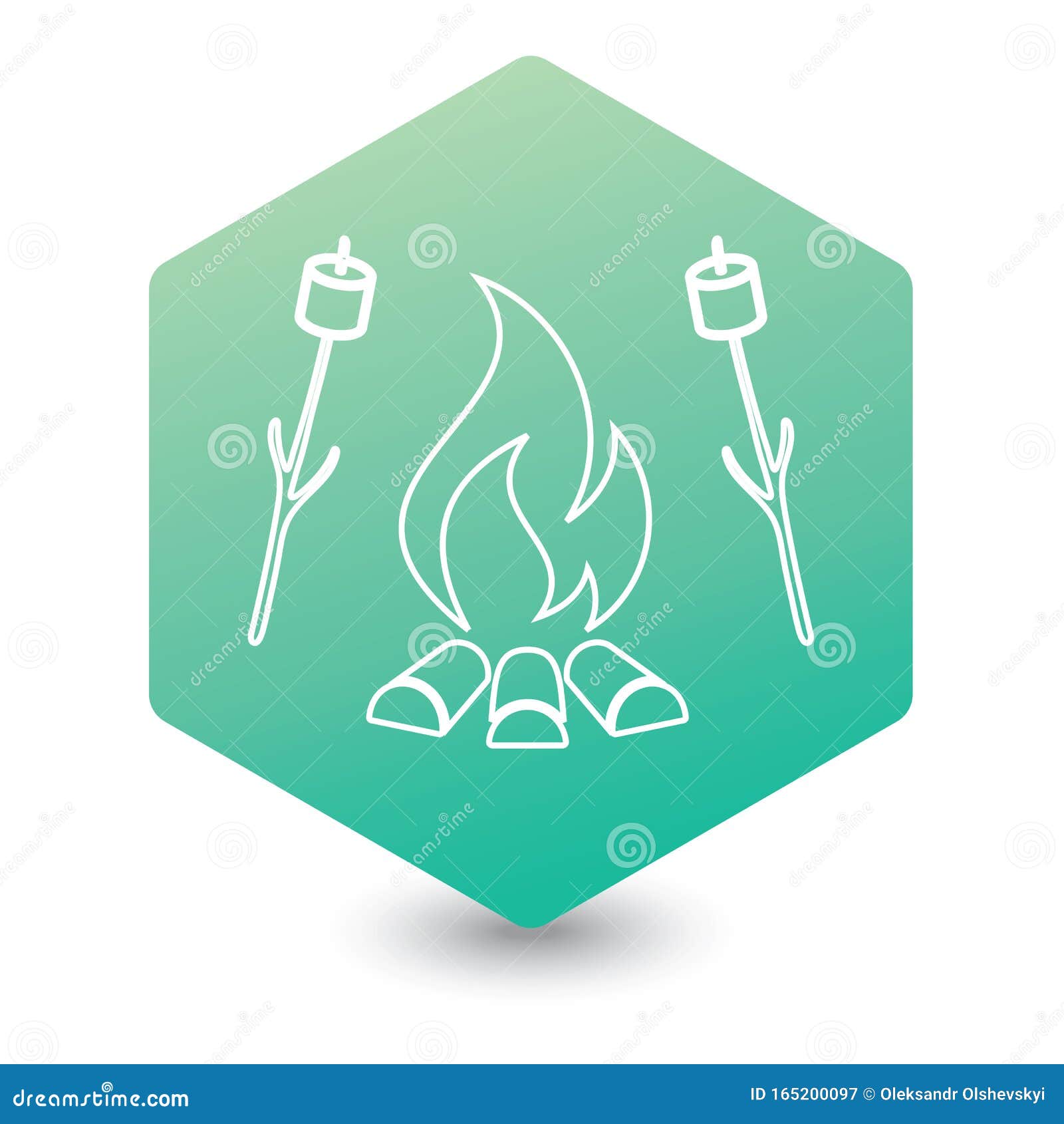 Zephyr on skewer icon stock vector. Illustration of cooking - 165200097