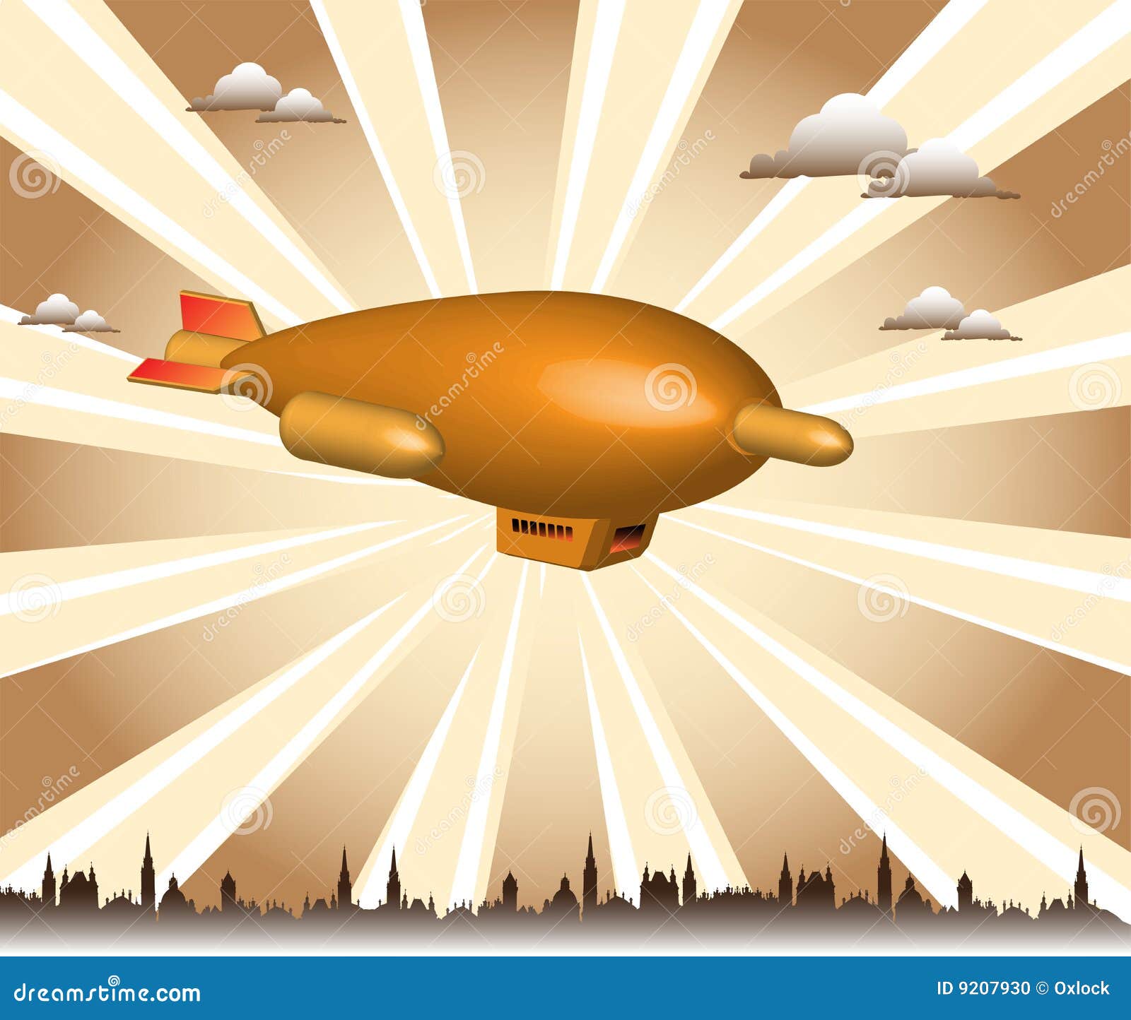 Zeppelin stock vector. Illustration of high, artwork, aerospace - 9207930