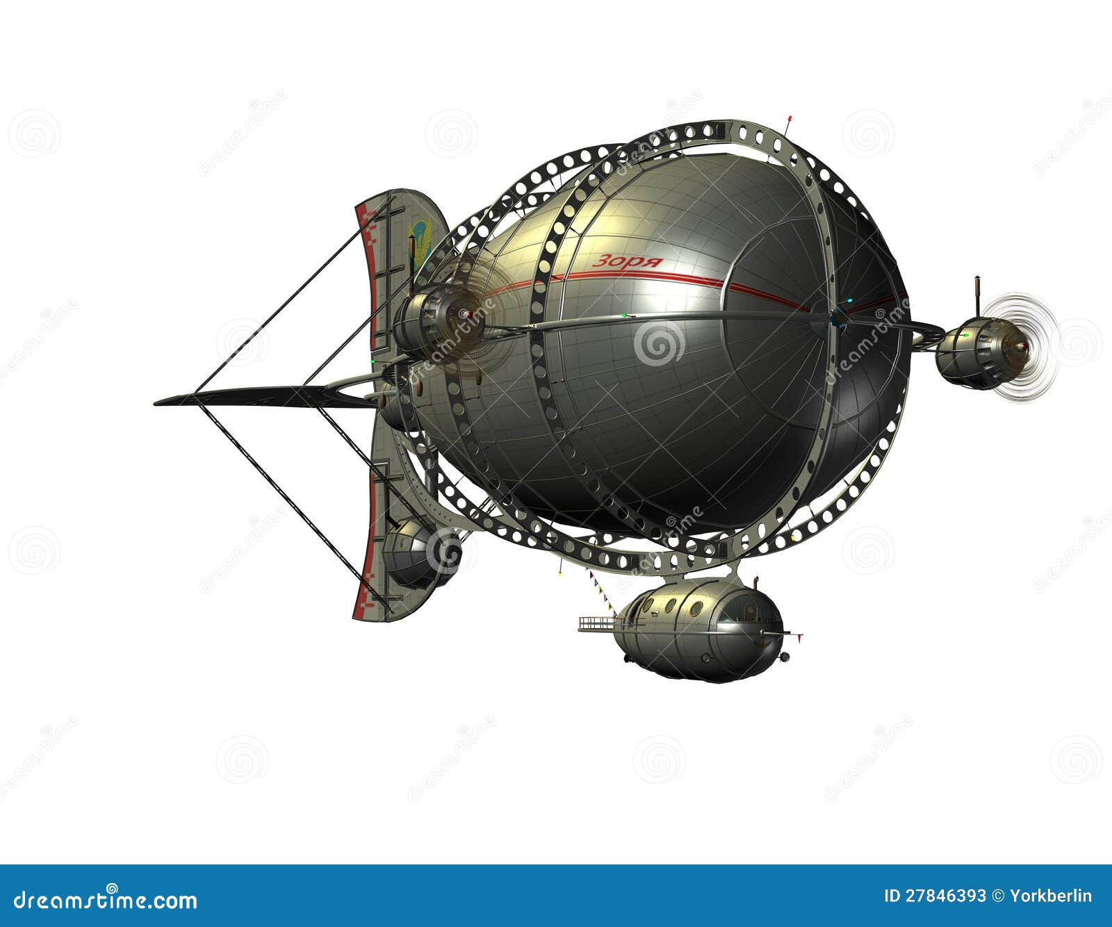 Zeppelin Airship from the Front Stock Illustration - Illustration of ...