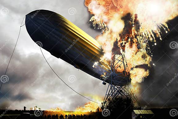 Zeppelin disaster stock illustration. Illustration of thursday - 19708730