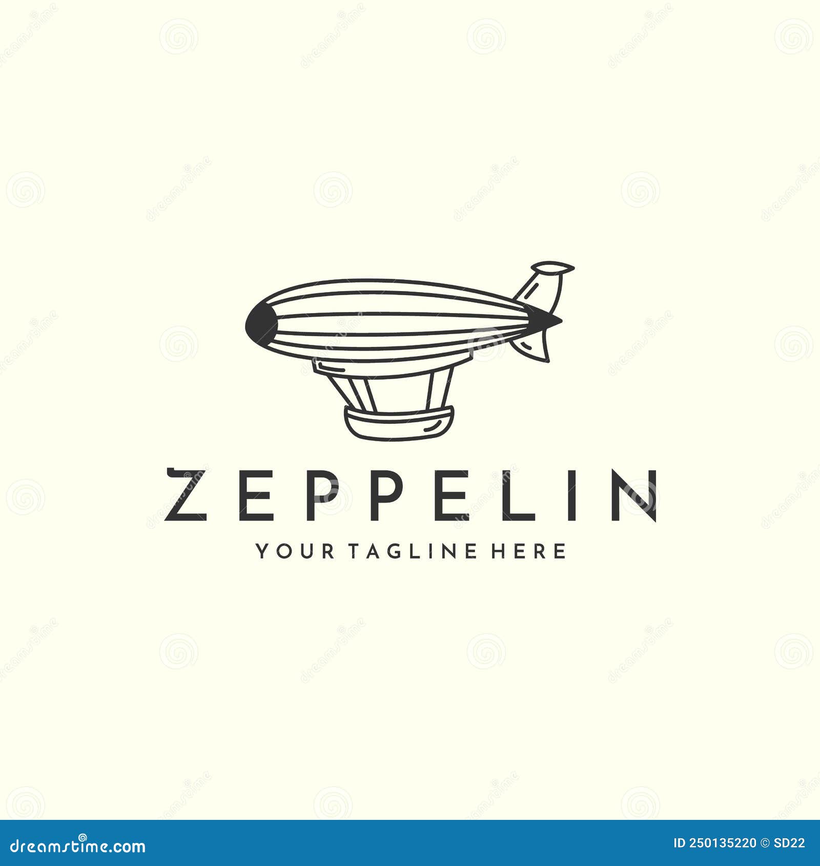 Zeppelin Front Facing with Linear Style Logo Icon Template Design ...