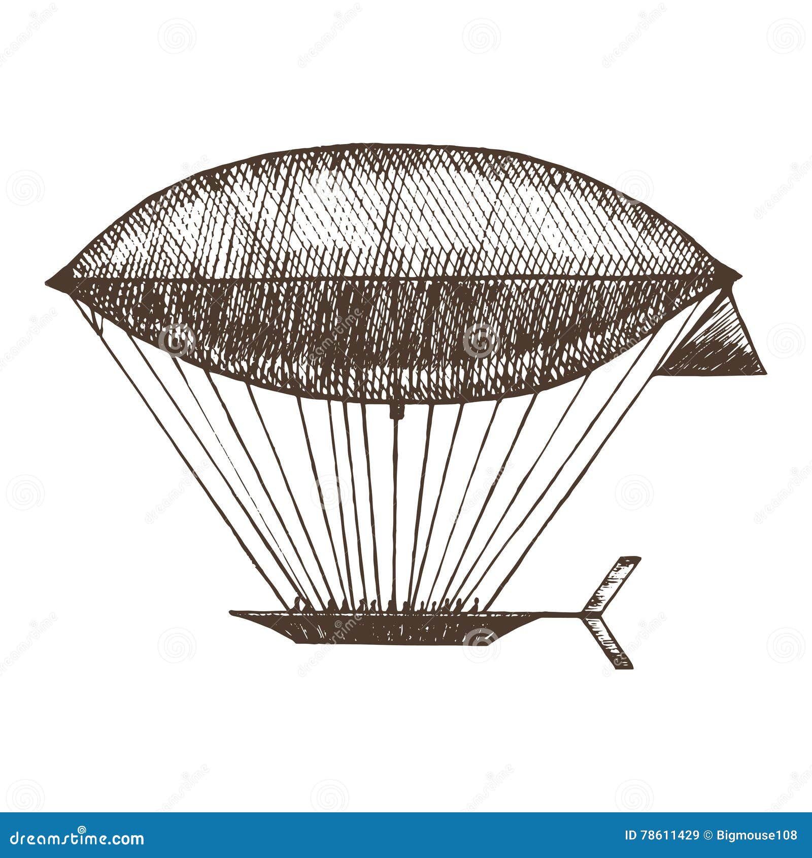 Zeppelin Hand Draw Sketch. Vector Stock Vector - Illustration of ...
