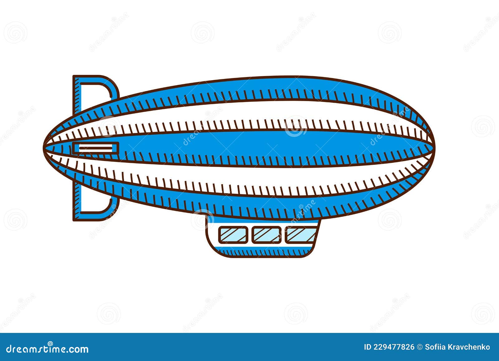 Zeppelin Icon. Blimp Isolated on White Side View Stock Vector ...