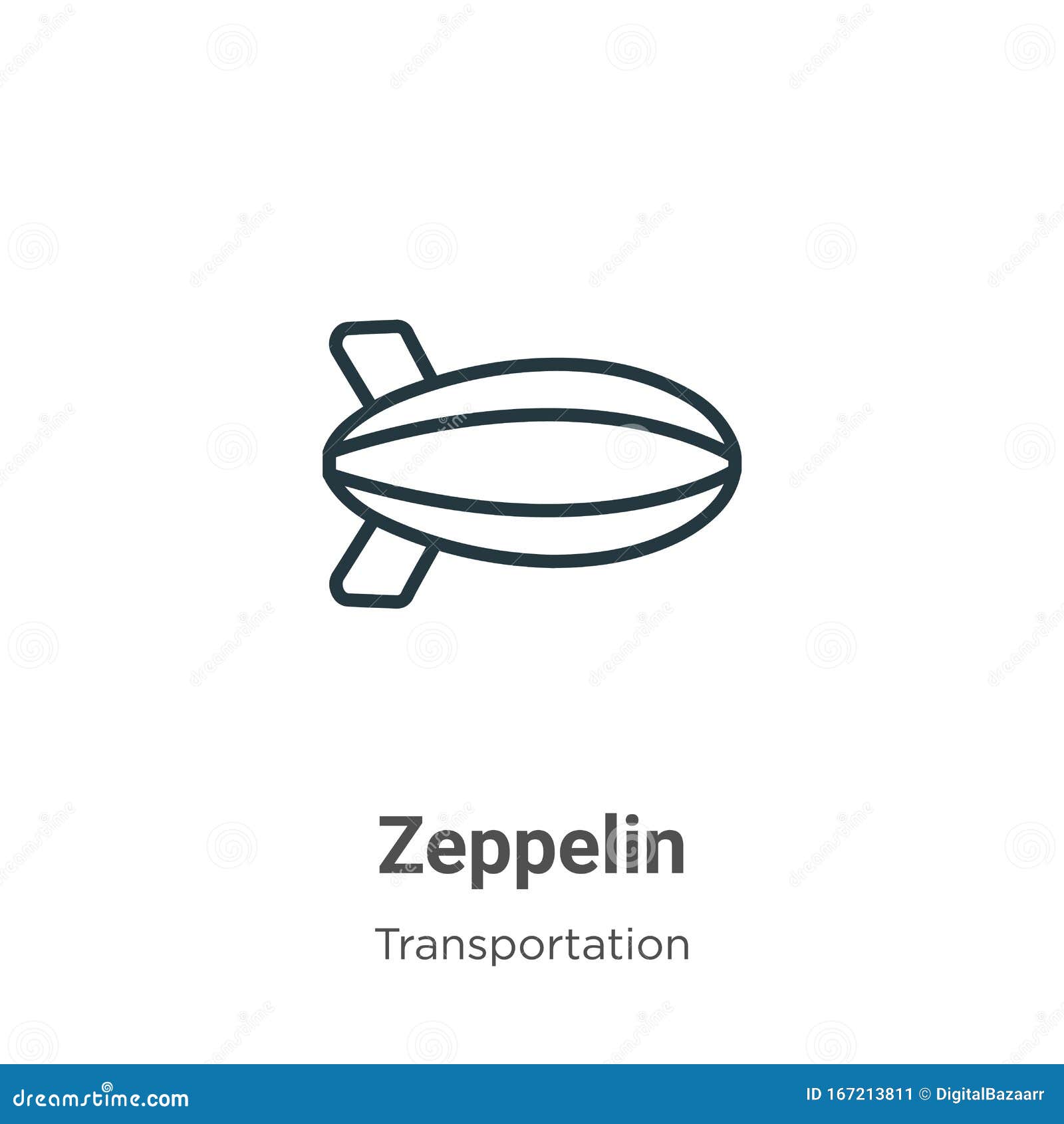 Zeppelin Outline Vector Icon. Thin Line Black Zeppelin Icon, Flat ...