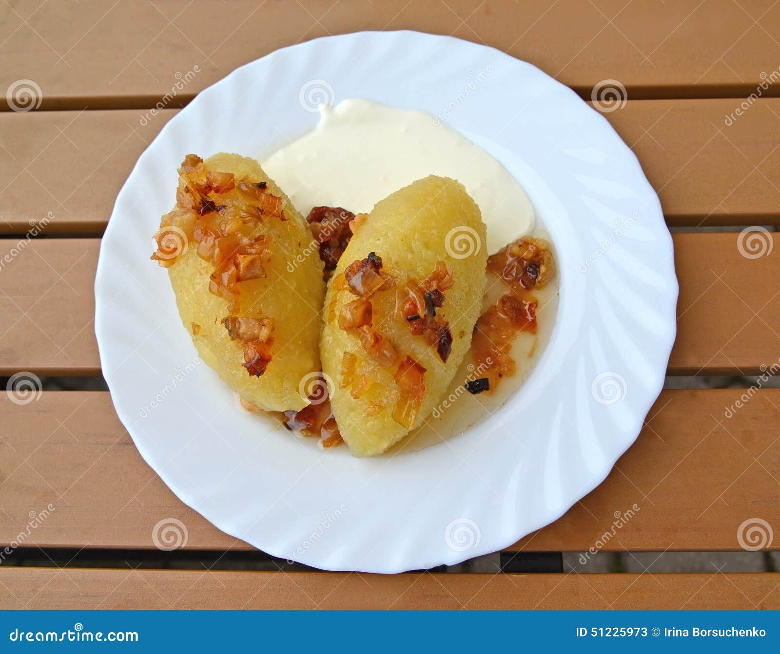 Traditional Lithuanian Dish Meal Cuisine - Stuffed Meat Potato Dumpling ...