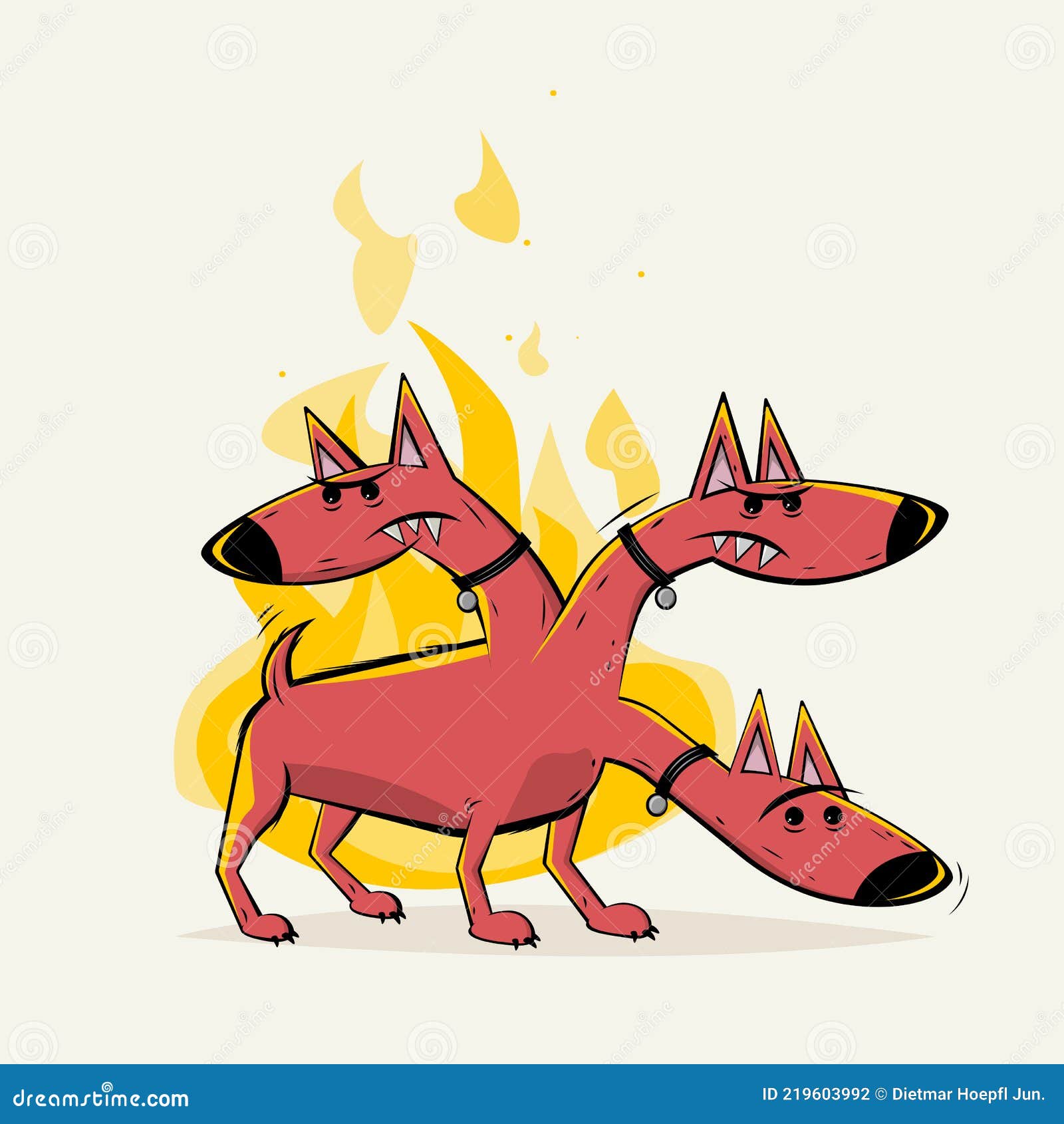 Cerberus the Hellhound Cartoon Illustration Stock Vector - Illustration ...