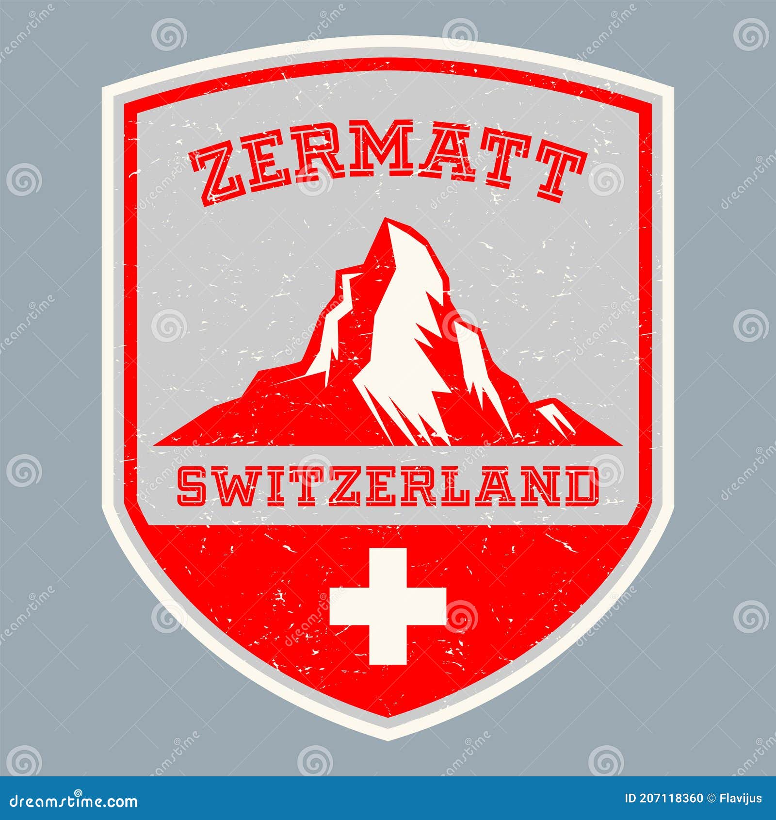 Zermatt Schweizer Alpen. Symbol Oder Etiketten Der Alpen Mit Matterhorn ...