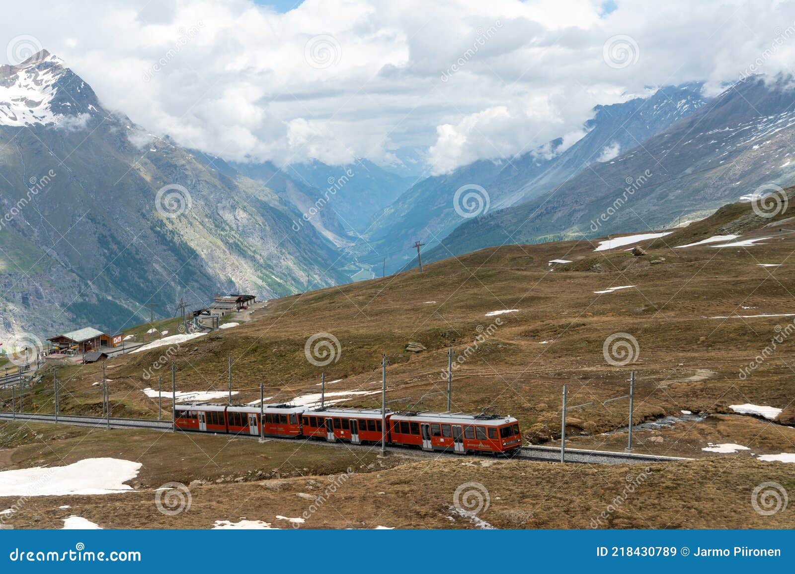 The Gornergrat Bahn Train Going Up the Mountain Editorial Stock Image ...