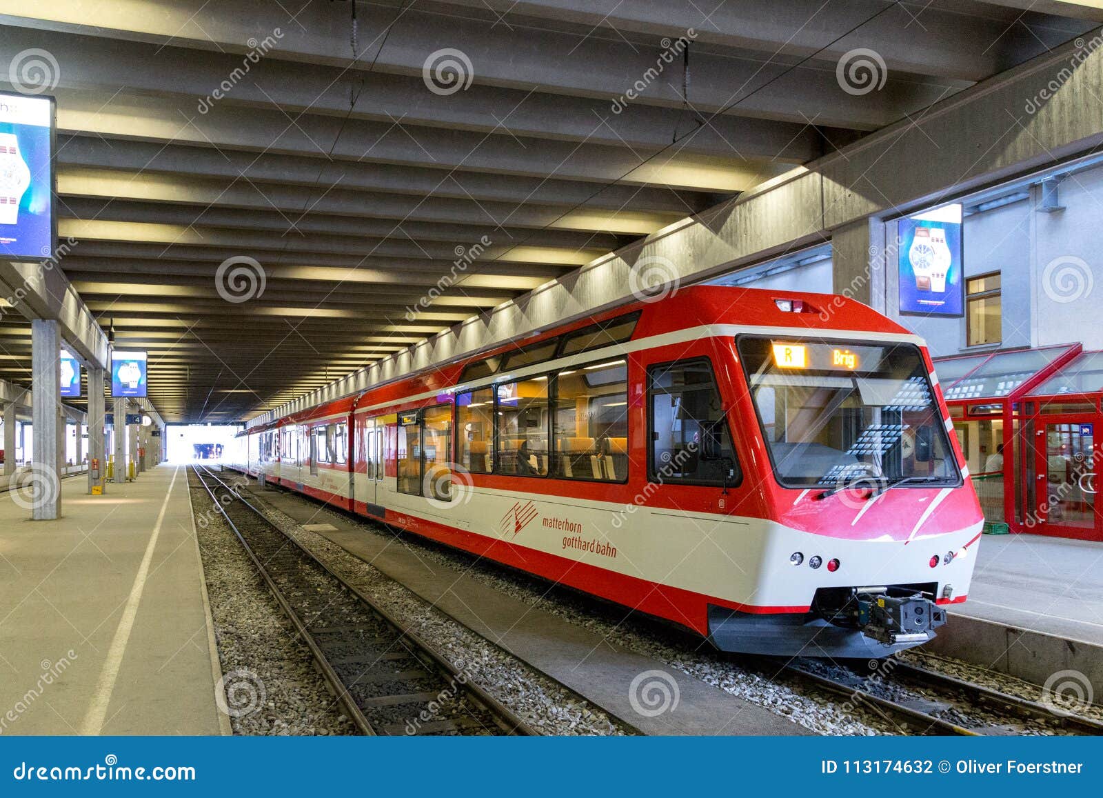 Zermatt Train Station editorial photography. Image of electricity ...