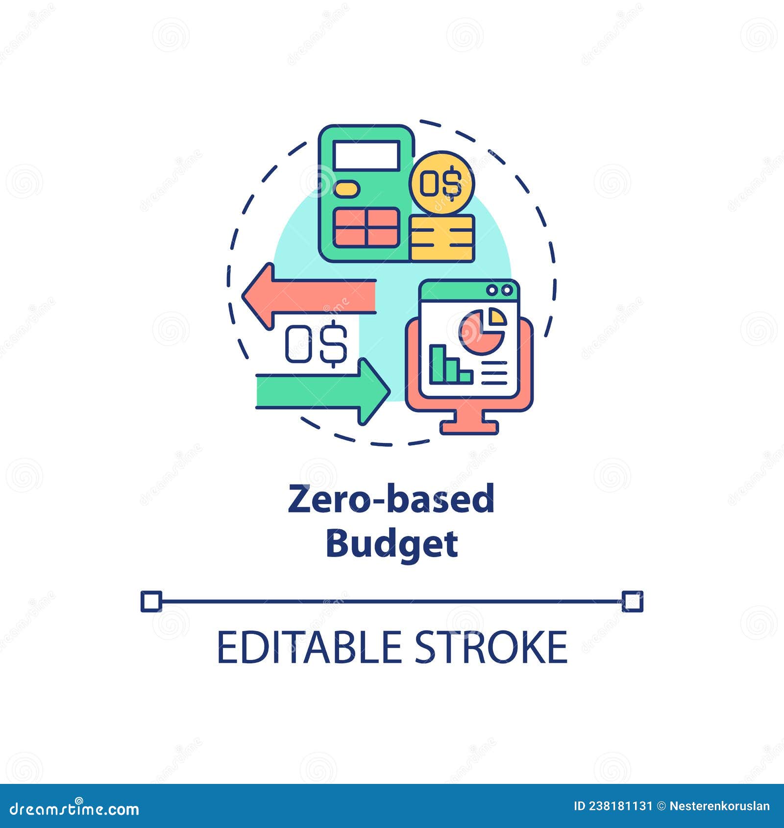 Zero-based Budget Concept Icon Stock Vector - Illustration of ...