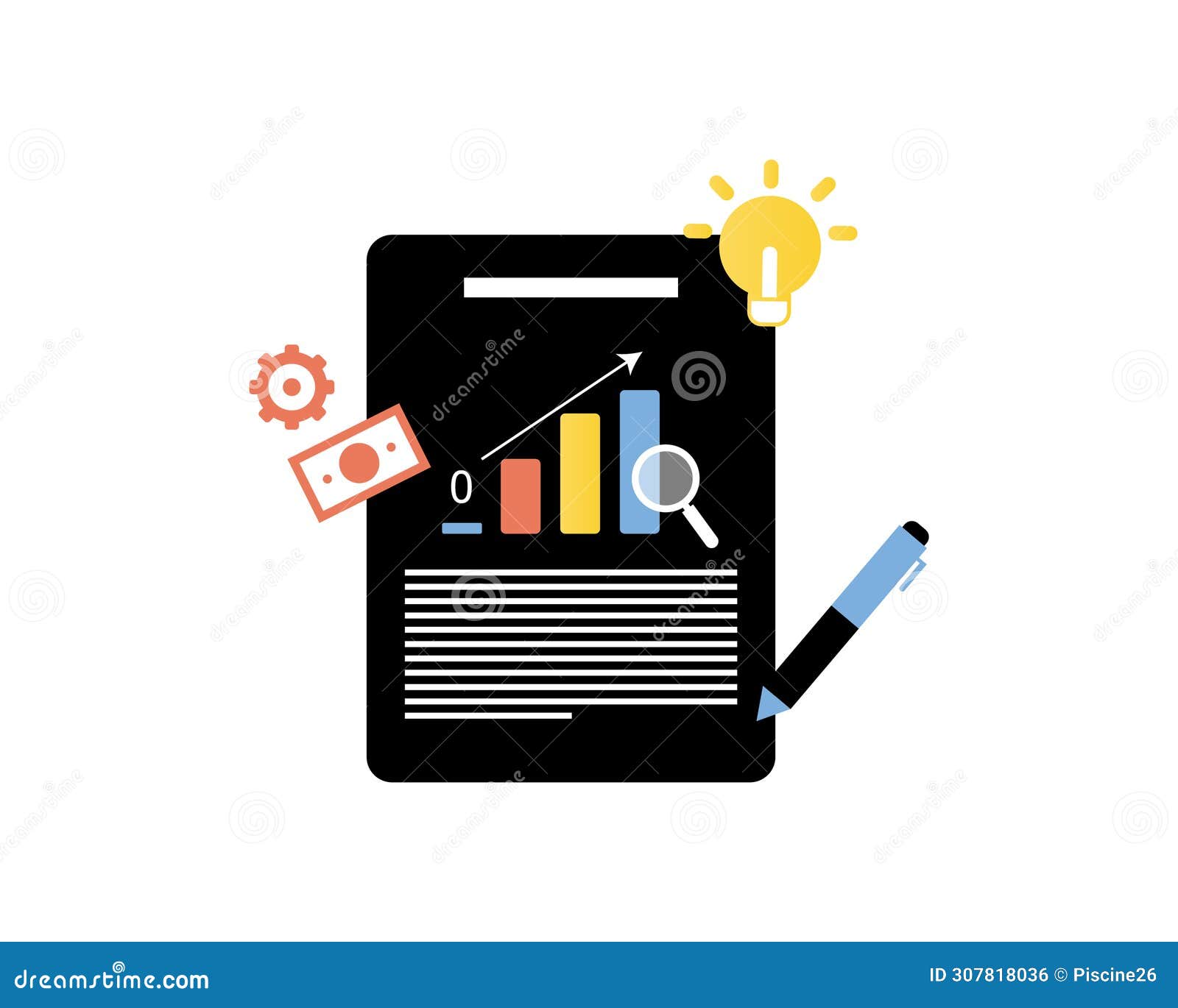Budgeting Process Linear Icons Set. Planning, Forecasting, Analysis ...