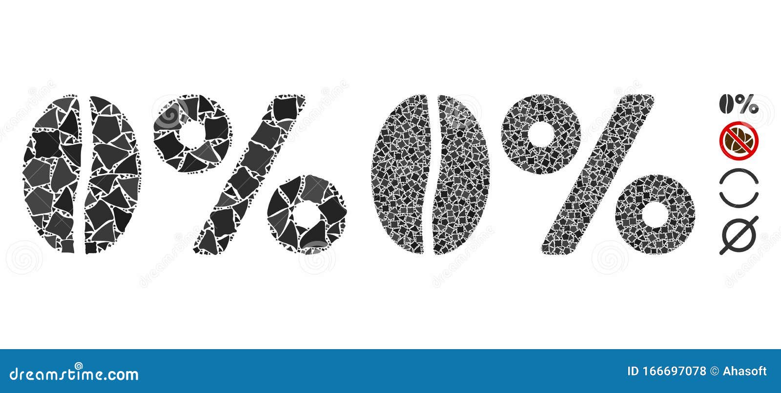 Zero Caffeine Composition Icon of Abrupt Pieces 向量例证 - 插画 包括有 对象, 突然 ...