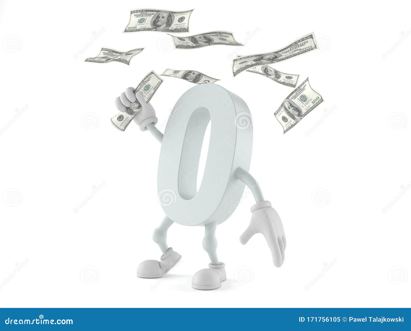 Zero Character Catching Money Stock Illustration - Illustration of ...