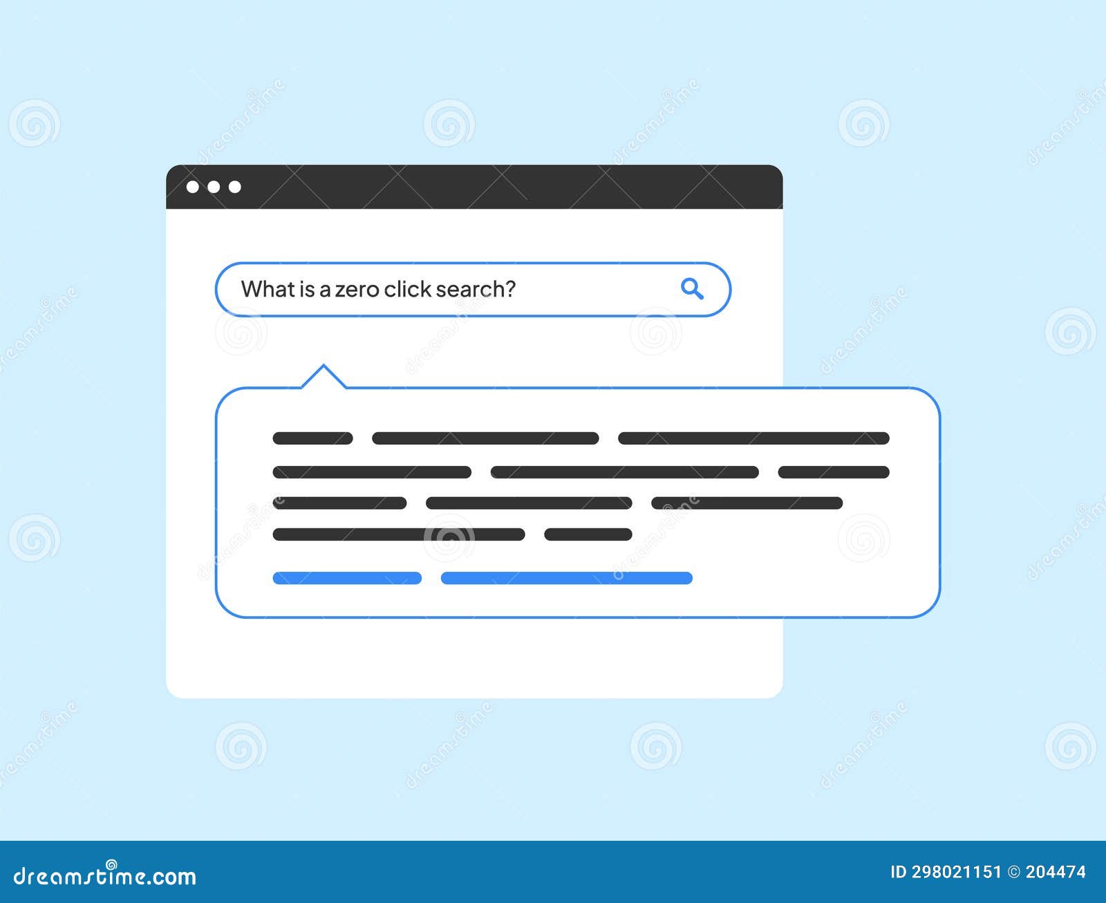 Zero Click Searches Vector Illustration. Get Instant Answers with ...