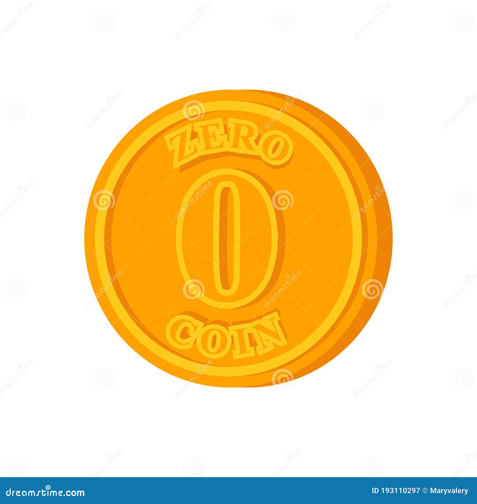 Zero Coin. Nothing Alternative Coin Stock Vector - Illustration of ...