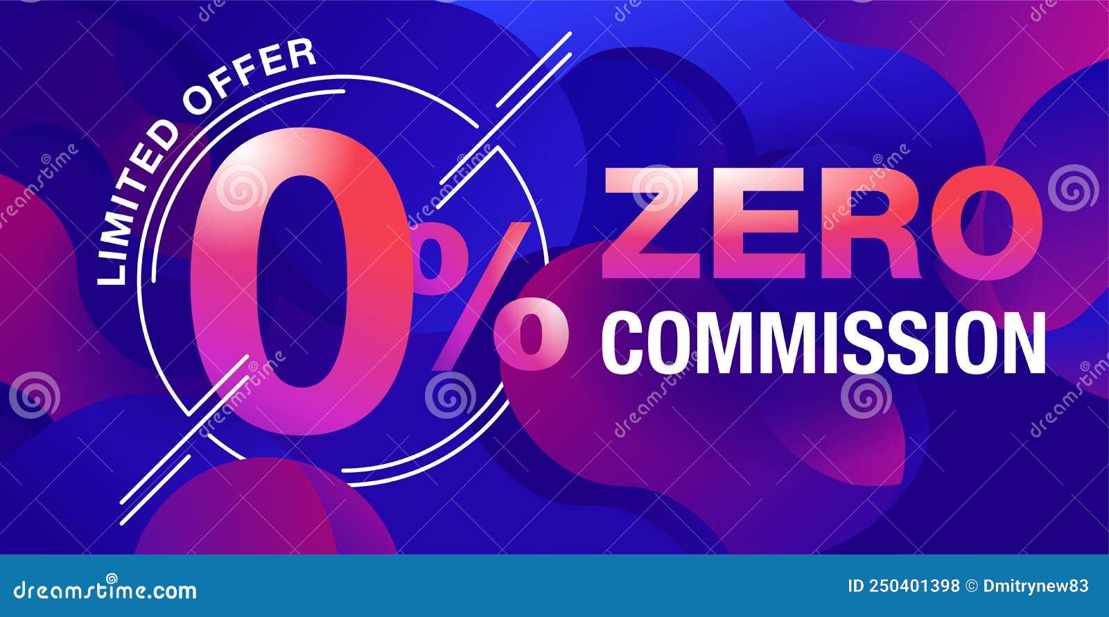 Zero Commission Interest Free Banner Stock Vector - Illustration of ...