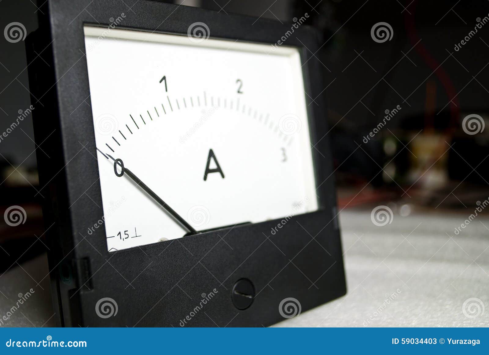 Zero current. Ammeter stock image. Image of scale, amperemeter - 59034403