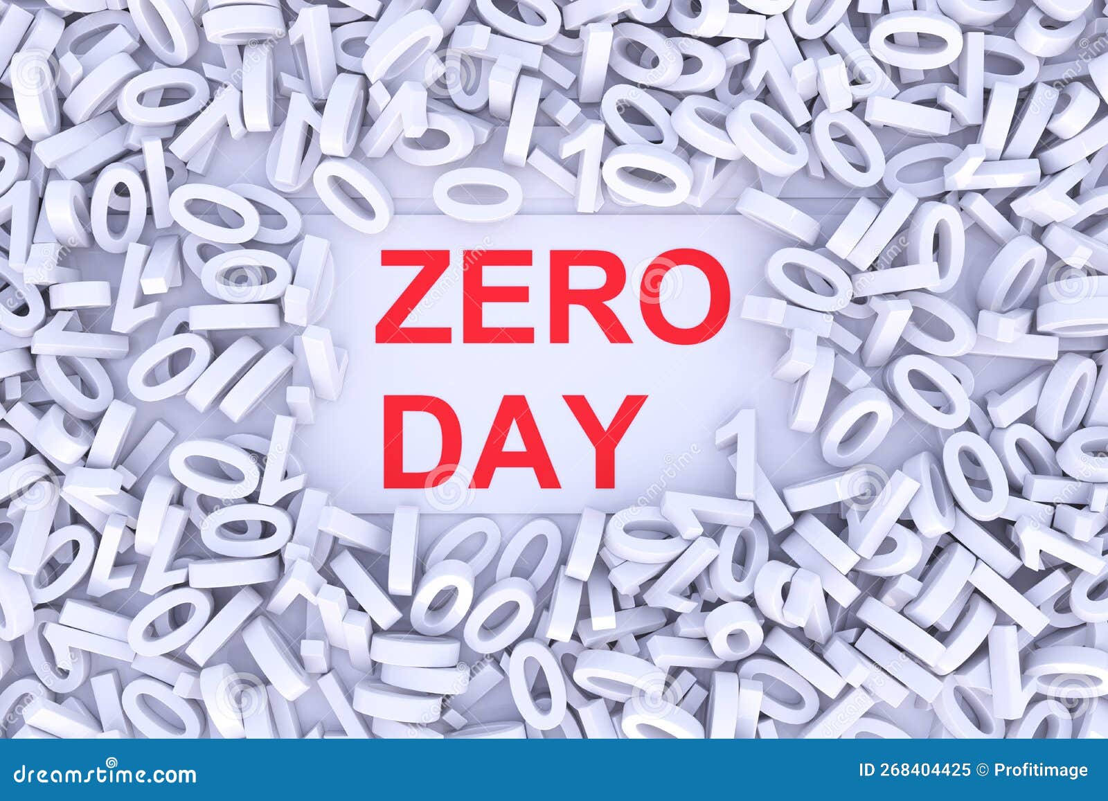 ZERO DAY Abstract Background with Scattered Binary Code 3D Stock ...