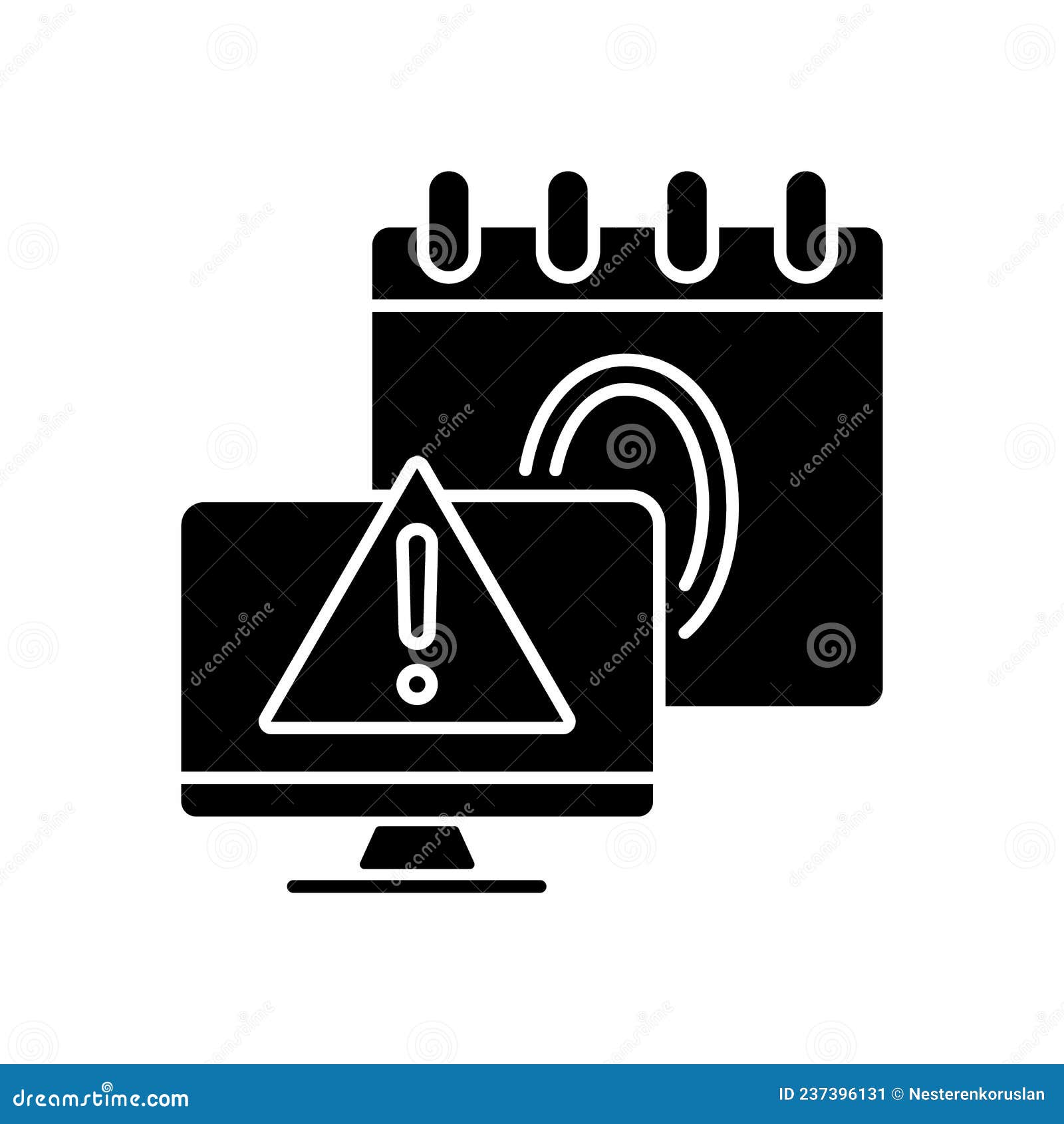 Zero Day Attack Black Glyph Icon Stock Vector - Illustration of vendor ...