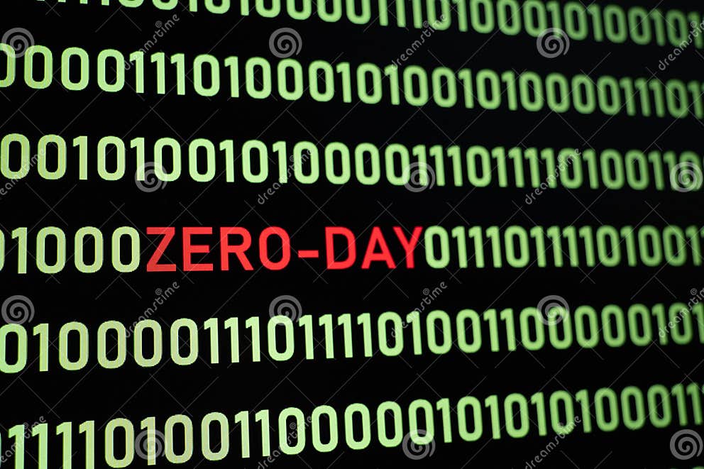 ZERO-DAY Text and Binary Code Concept from the Desktop Computer Screen. Stock Photo - Image of ...