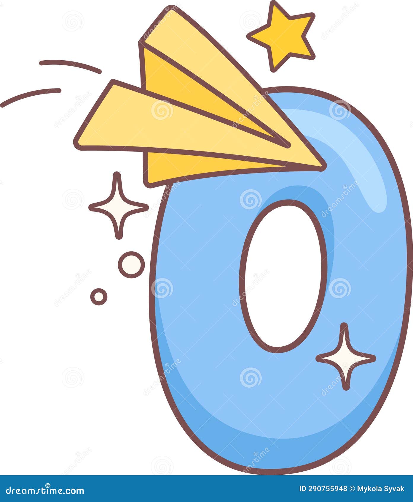 Zero Digit Comic Sticker stock illustration. Illustration of number ...