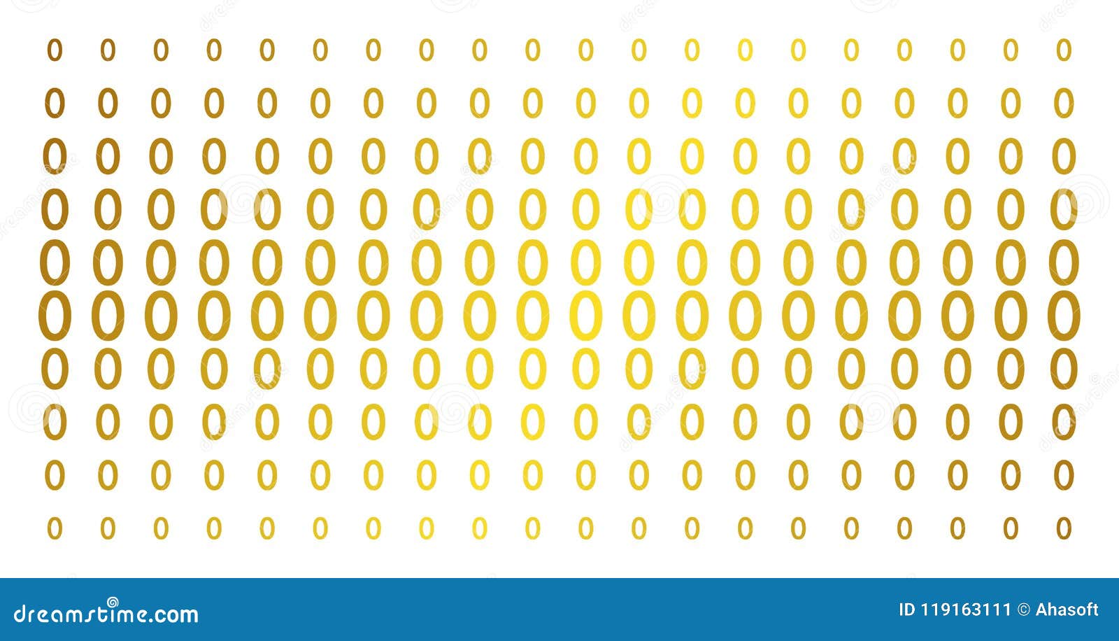 Zero Digit Golden Halftone Pattern Stock Vector - Illustration of ...