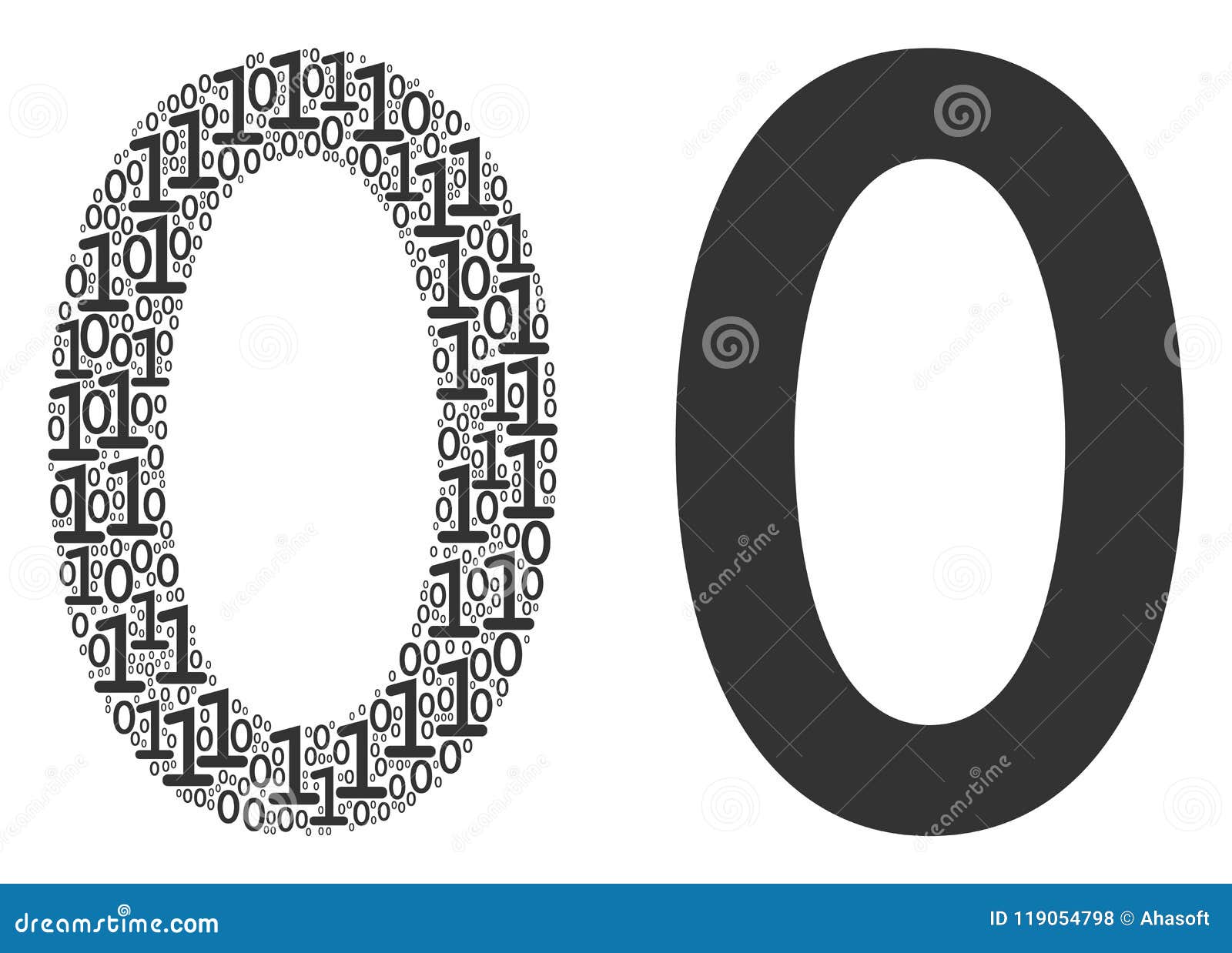 Zero Digit Mosaic of Binary Digits Stock Vector - Illustration of ...