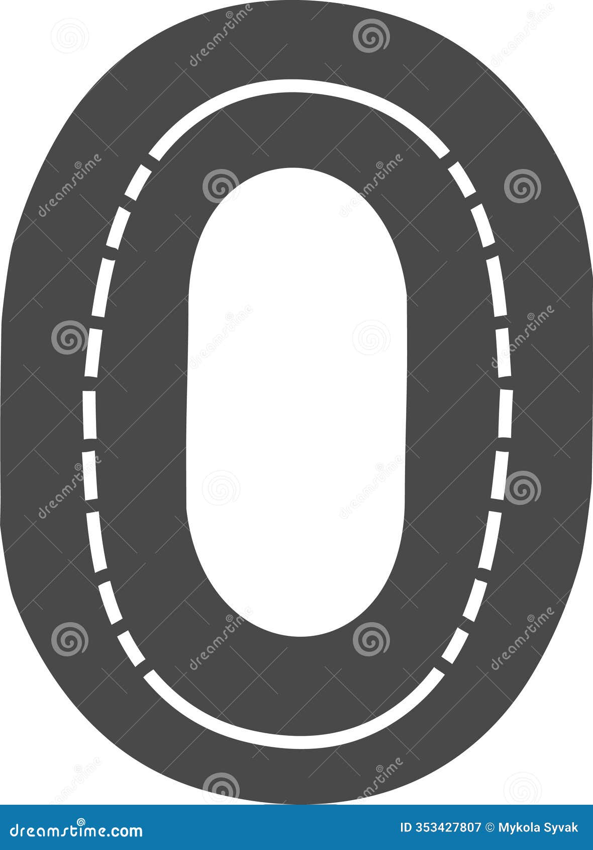 Zero Digit Road Alphabet Kids Stock Illustration - Illustration of ...