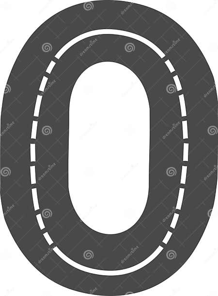 Zero Digit Road Alphabet Kids Stock Illustration - Illustration of ...