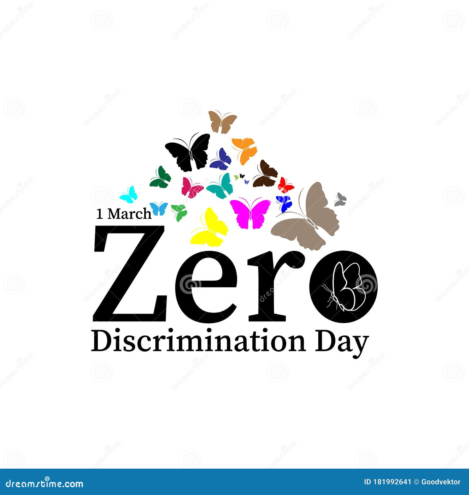 Zero Discrimination Day Banner Design 1 March Vector Illustration Stock ...
