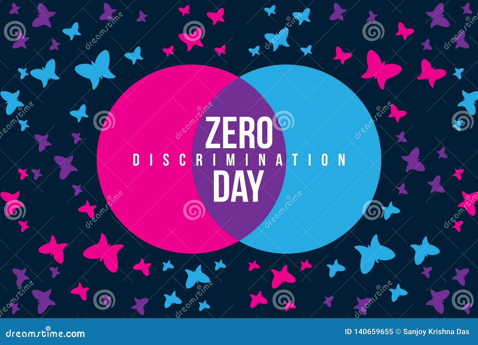 Zero Discrimination Day Illustration with Butterfly Stock Illustration ...