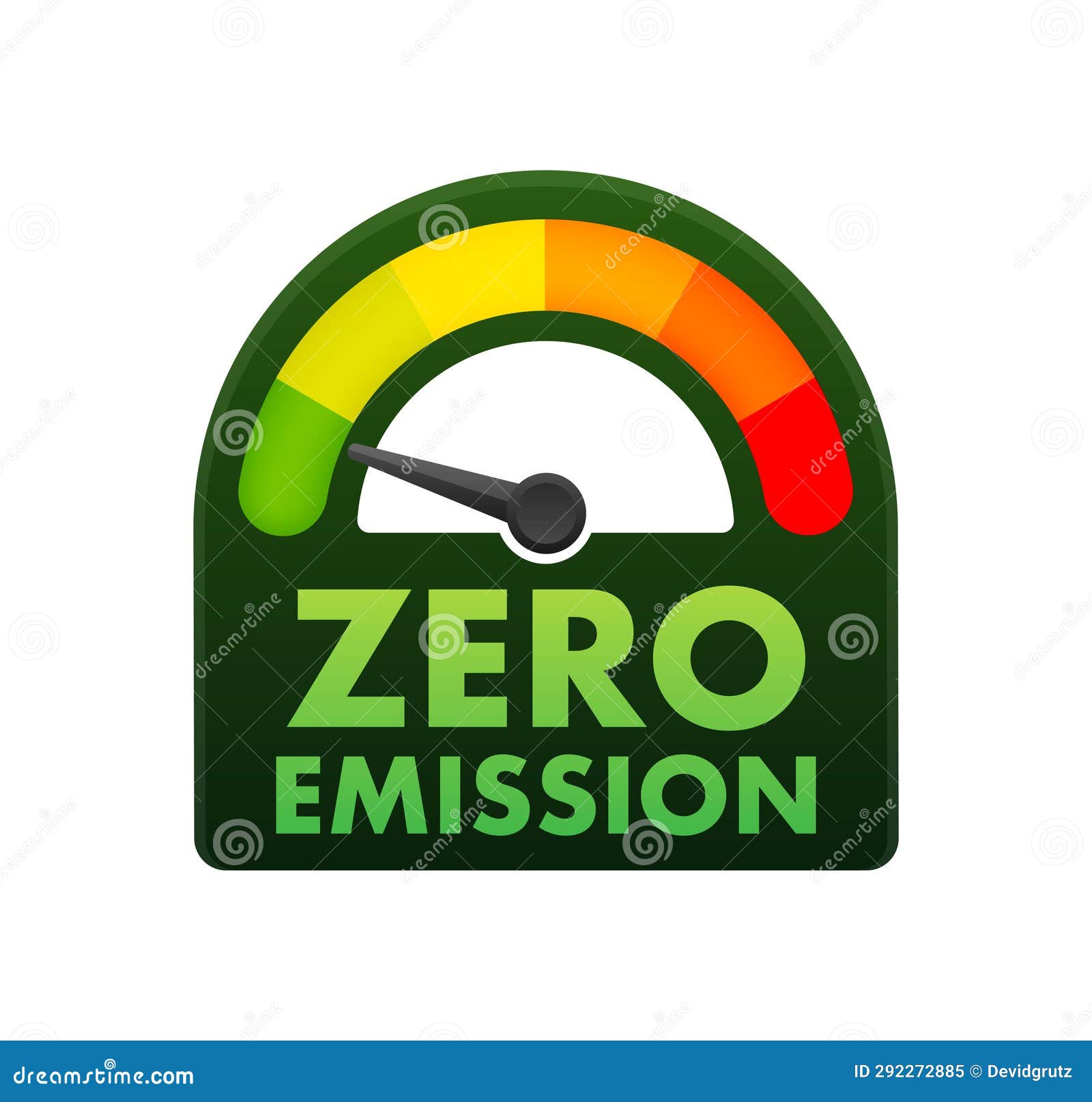 Zero Emission Co2 Level Meter, Measuring Scale. Zero Emission Co2 ...