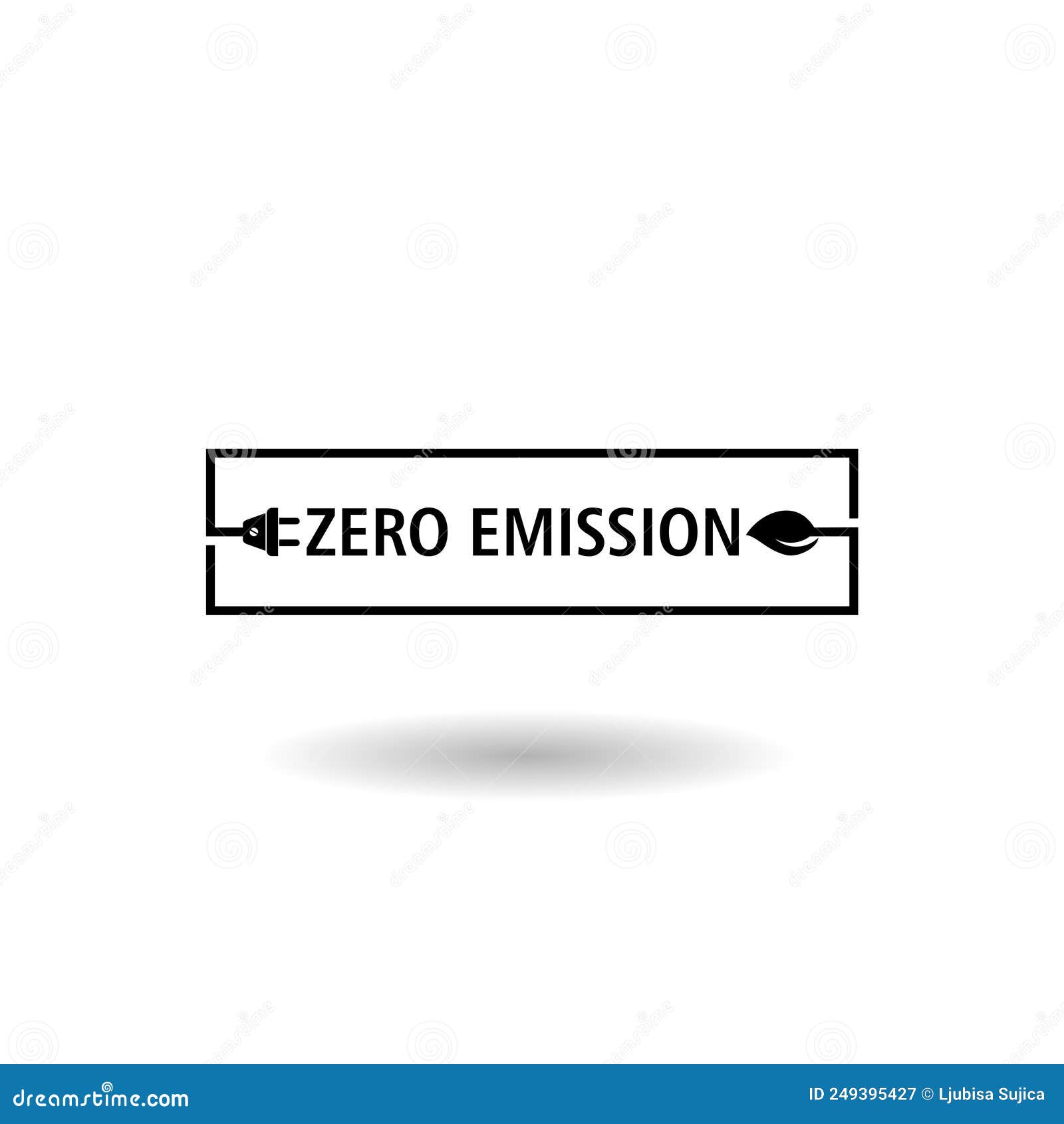 Zero Emission Logo with Shadow Stock Vector - Illustration of footprint ...