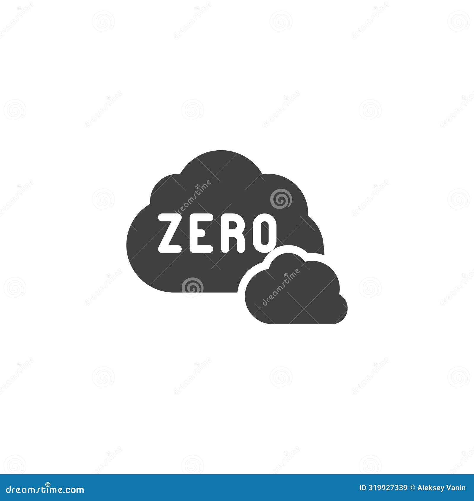 Zero Emissions Cloud Vector Icon Stock Vector - Illustration of vector ...