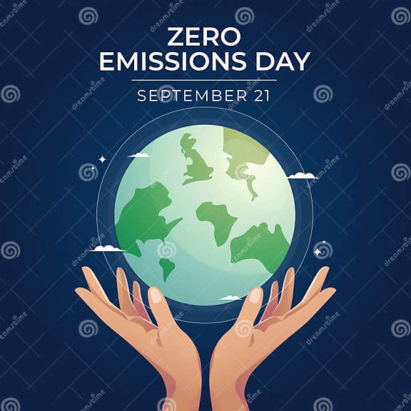 Zero Emissions Day Design Template Good for Celebration Usage. Stock Illustration - Illustration ...