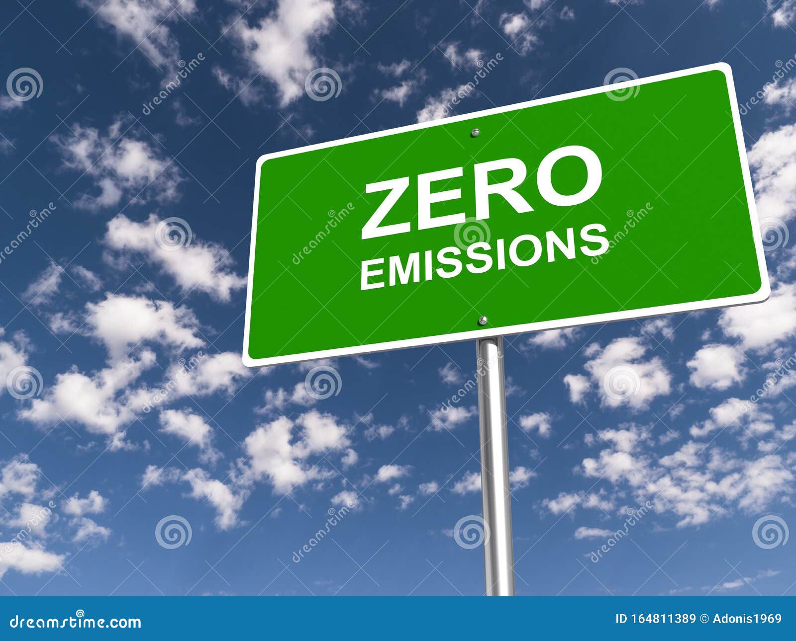Zero Emissions Traffic Sign Stock Illustration - Illustration of nature ...