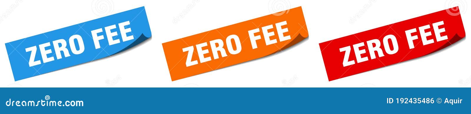 Zero Fee Banner. Zero Fee Speech Bubble Label Set. Stock Vector ...
