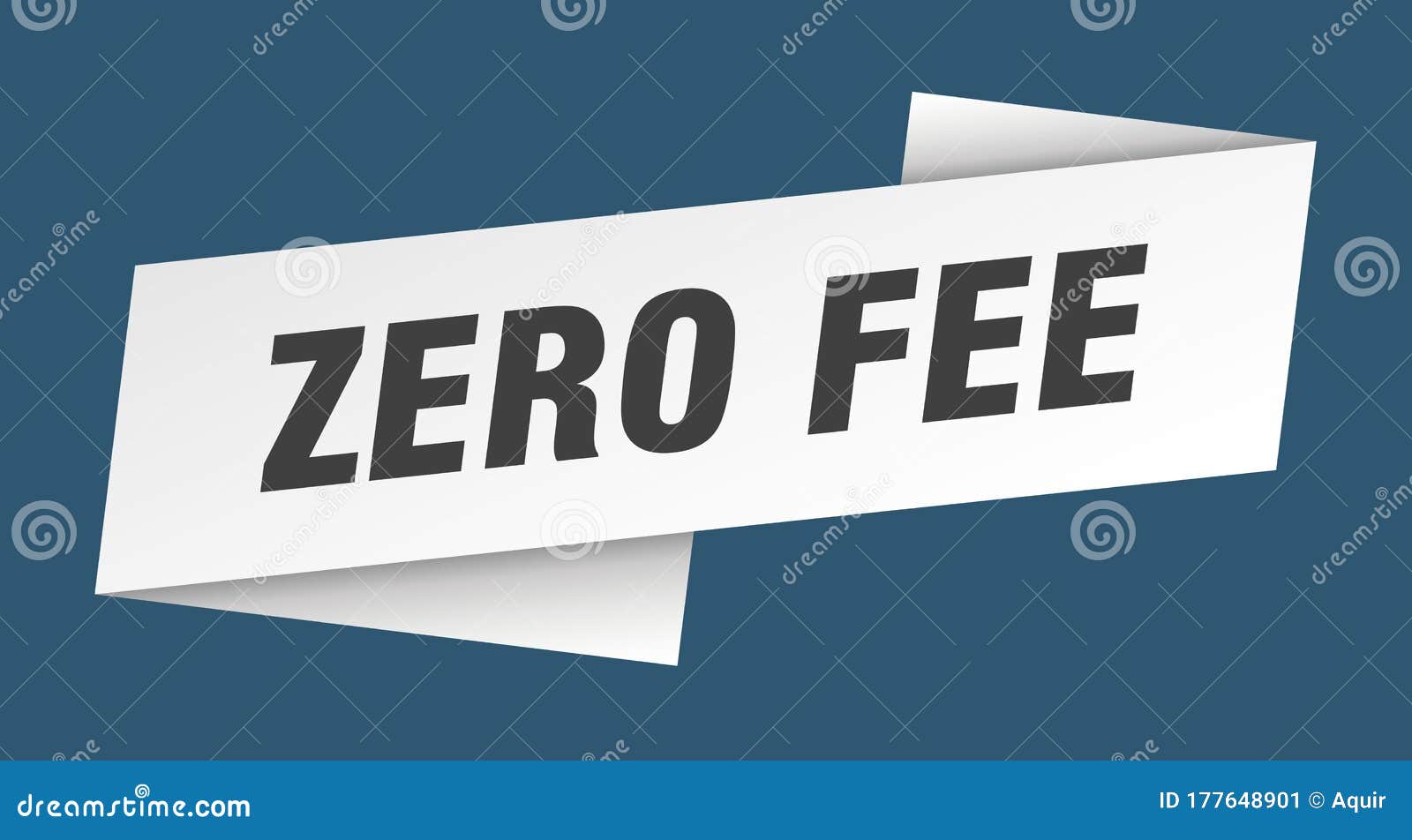 Zero Fee Banner Template. Zero Fee Ribbon Label Stock Vector ...